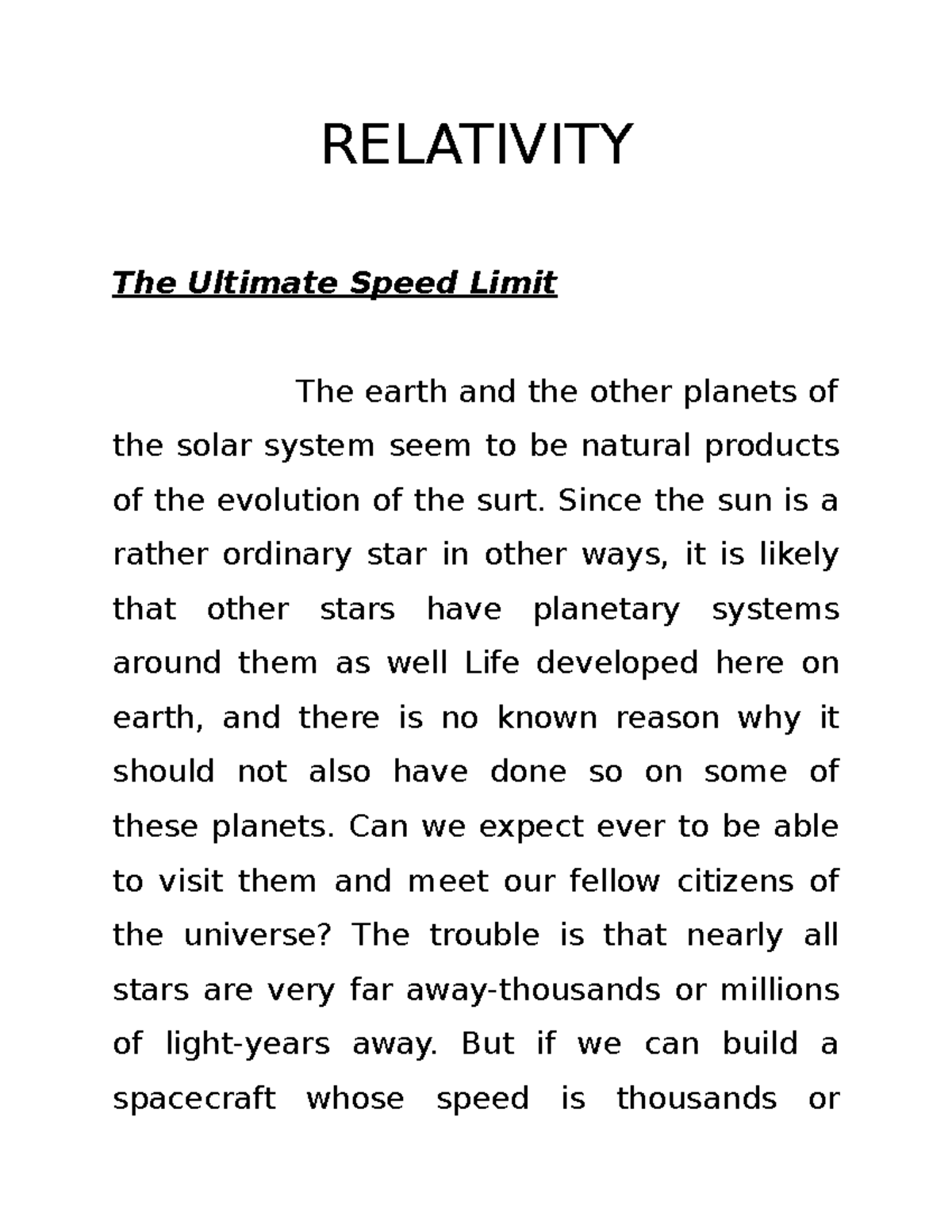classical mechanics - relativity - RELATIVITY The Ultimate Speed Limit ...