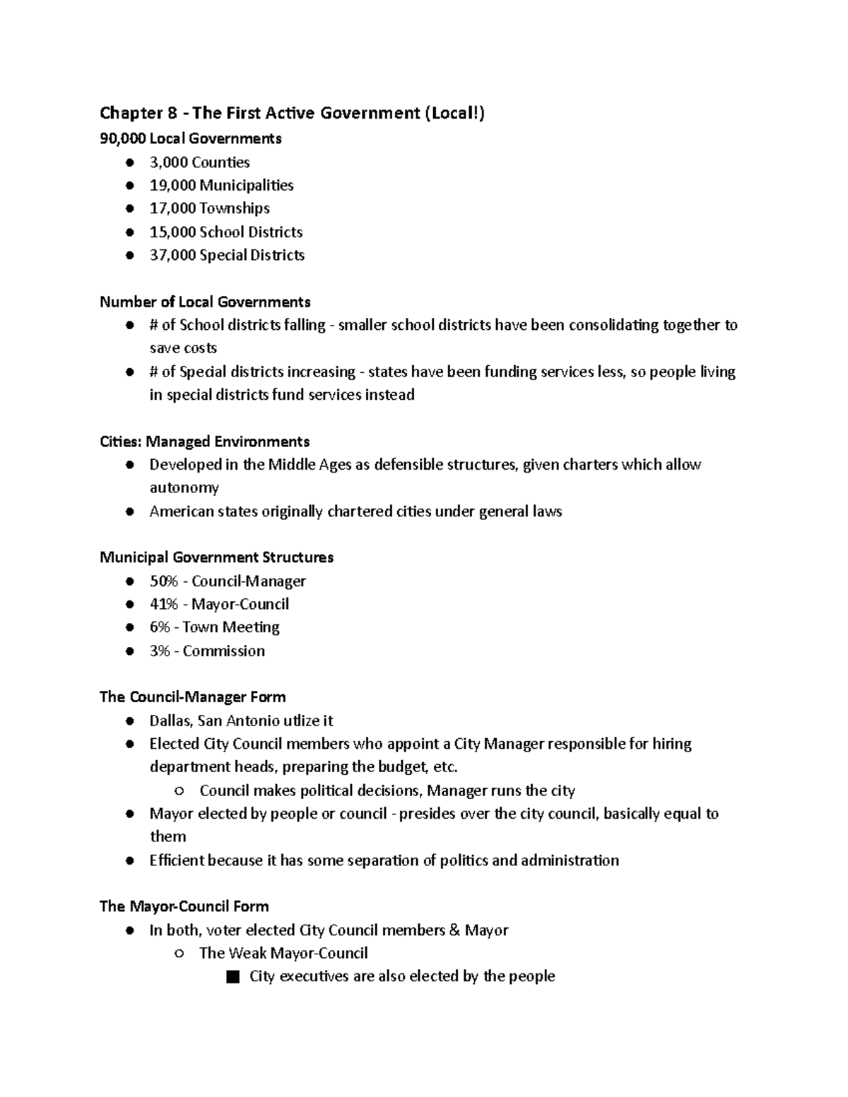 Exam 3 Notes - Chapter 8 - The First Active Government (Local!) 90,000 ...