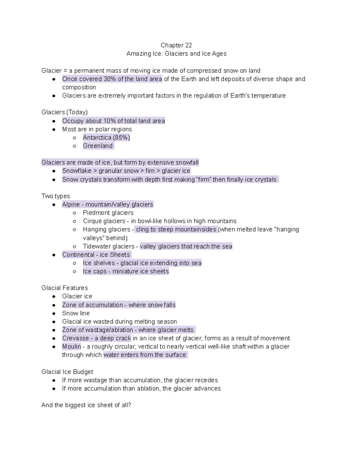 Chapter 22 Glaciers - Chapter 22 Amazing Ice: Glaciers and Ice Ages ...