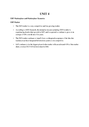 Module 5(ERP) - Erp - UNIT 5 Turbo Charge the ERP system IT, ERP and Organizations - The primary ...