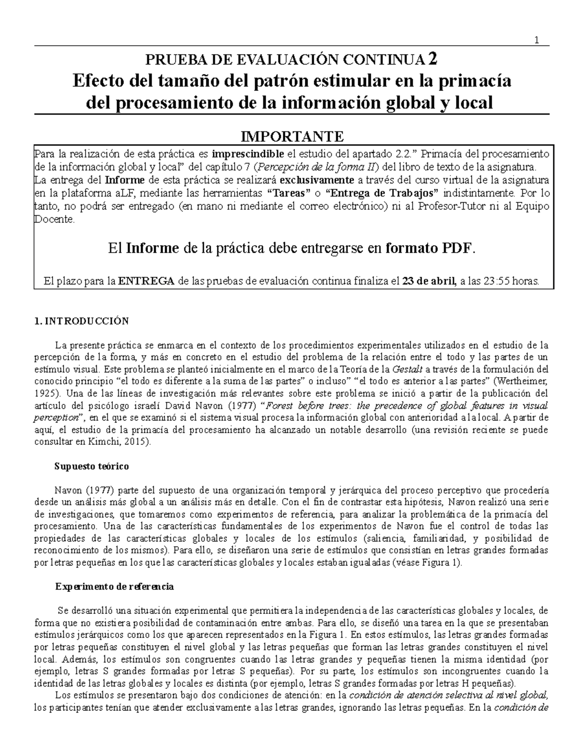 PEC 2 Global local 2023 v1 - PRUEBA DE EVALUACIÓN CONTINUA 2 Efecto del ...