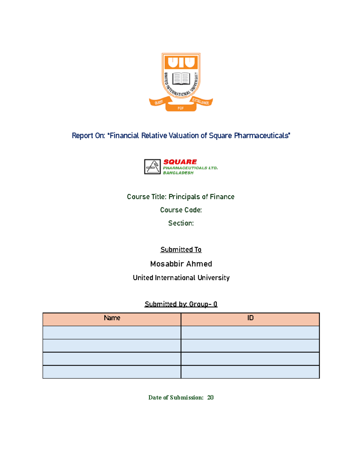 Square Pharma Ratio Analysis - Report On: “Financial Relative Valuation ...