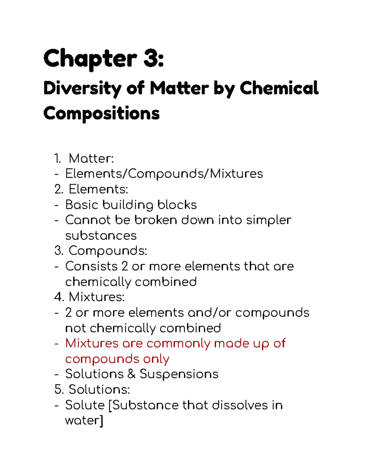 Science Sec 1 [Chapter 3] Notes - Chapter 3: Diversity of Maer by ...