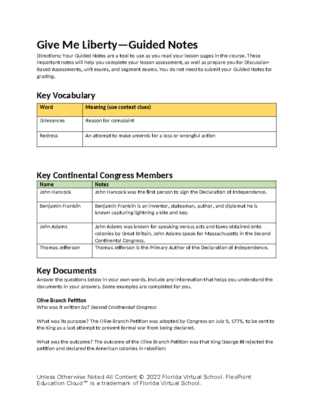 Give me liberty guided notes - Give Me Liberty—Guided Notes Directions ...