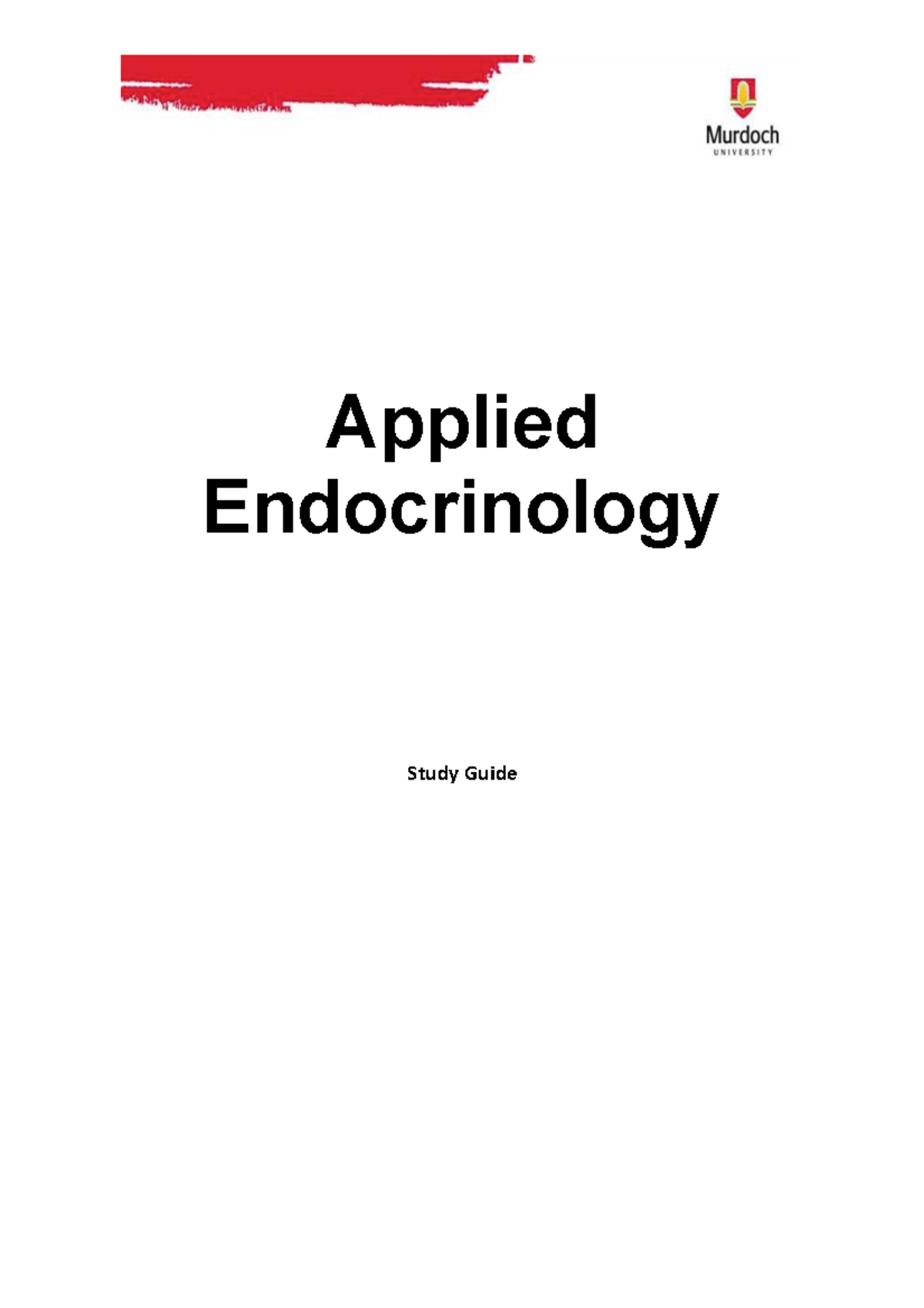 Applied Endocrinology Study Guide - Studocu