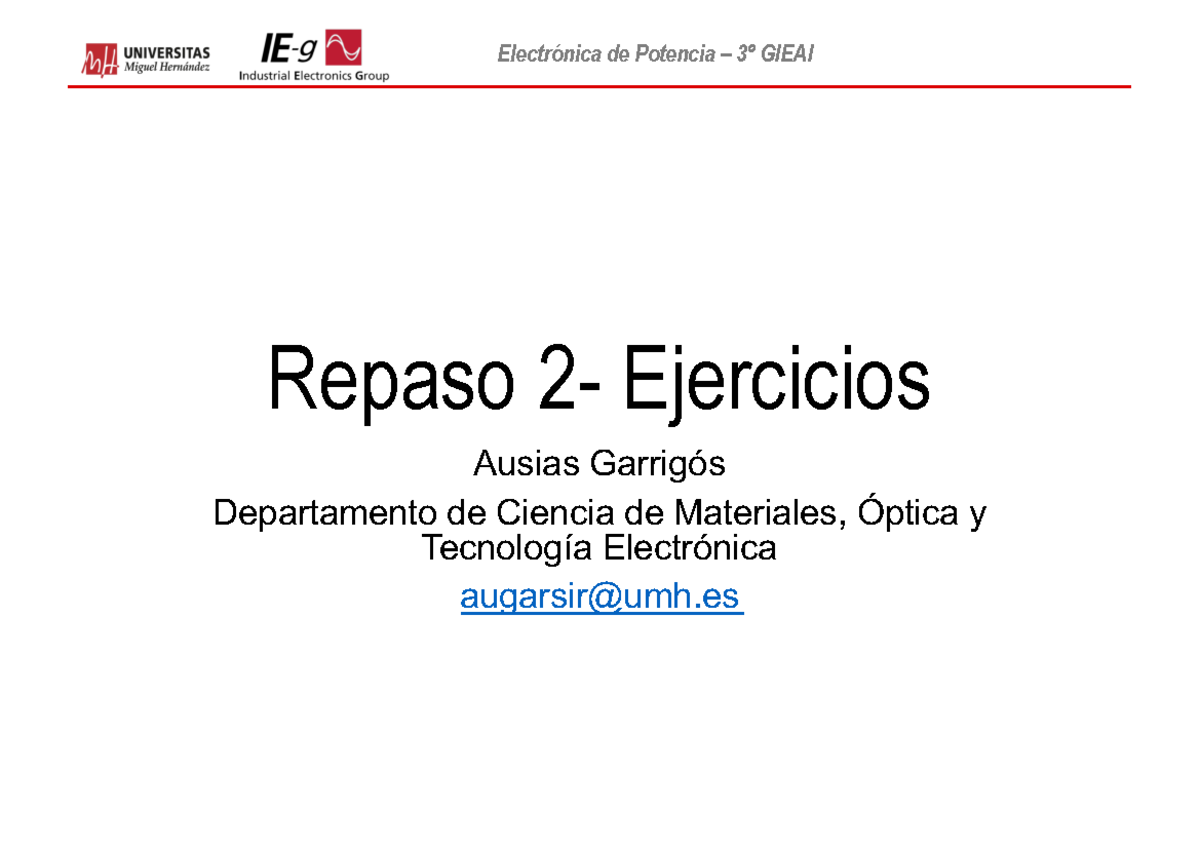 EP E2 anotaciones - ejercicos resueltos de clase - Repaso 2- Ejercicios ...