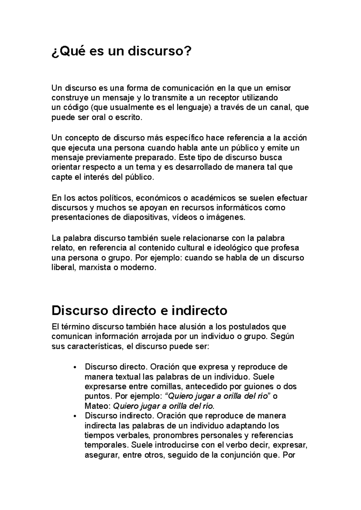 Discurso - ¿Qué es un discurso? Un discurso es una forma de ...
