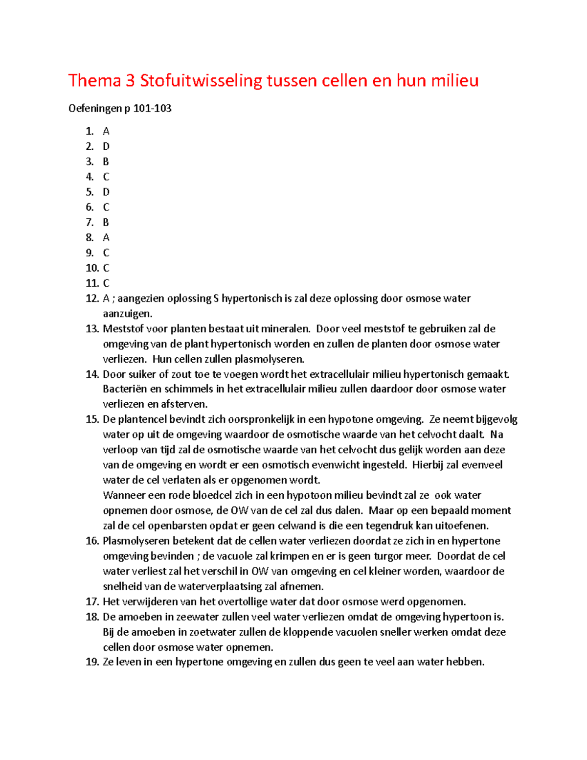 Thema 3 Stofuitwisseling tussen cellen en hun milieu oefeningen ...
