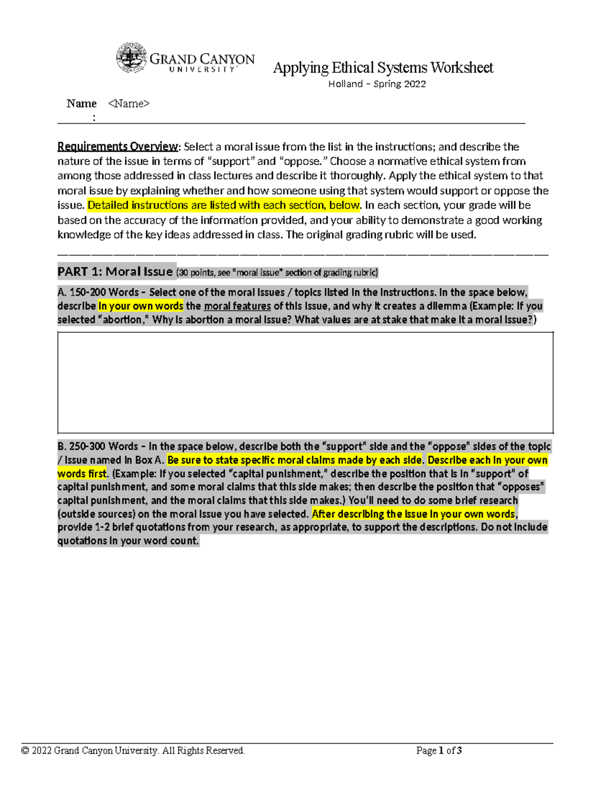 Applying Ethical Systems Holland SP22 - Applying Ethical Systems ...