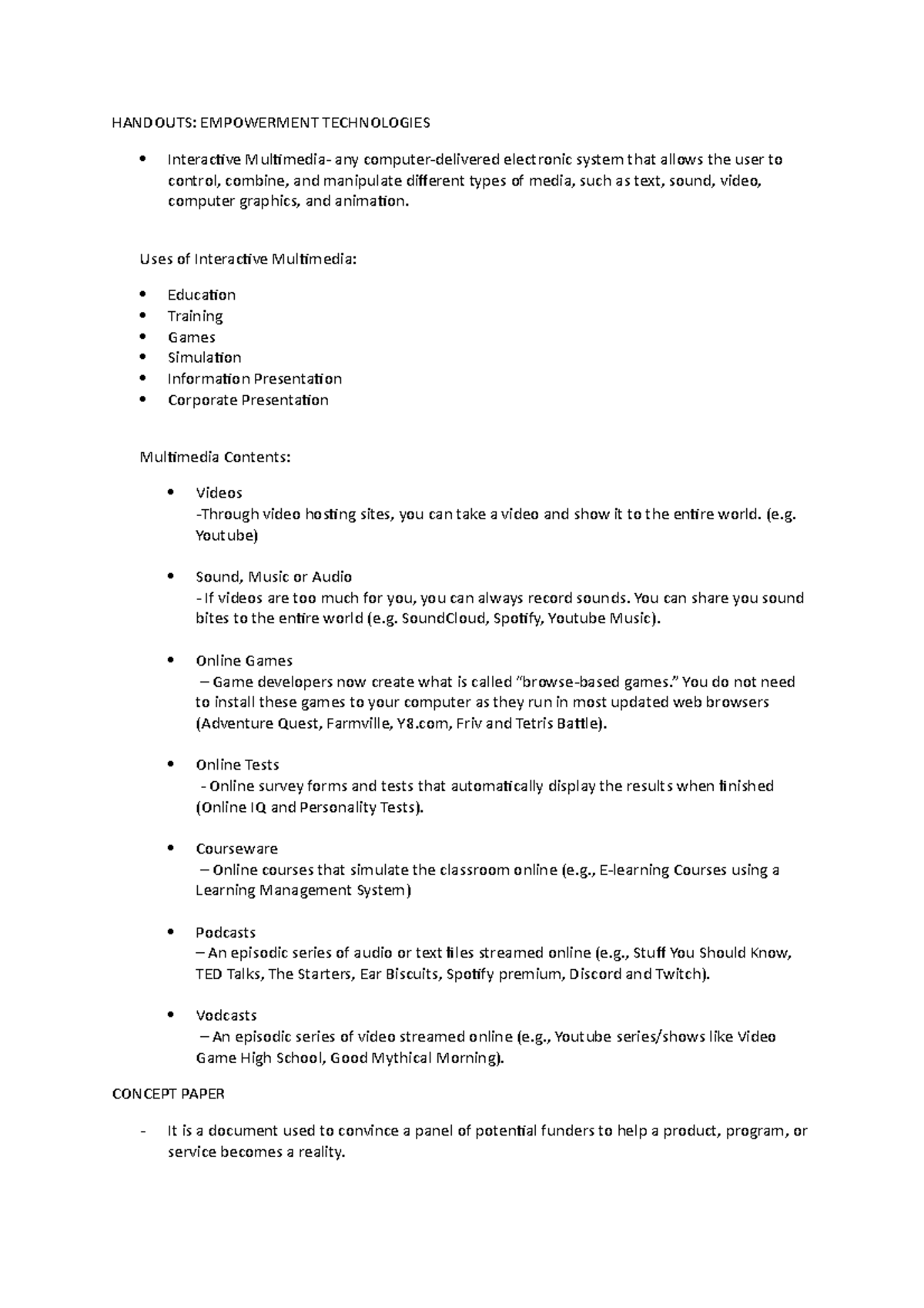 Pre-fietech - Good luck - HANDOUTS: EMPOWERMENT TECHNOLOGIES ...