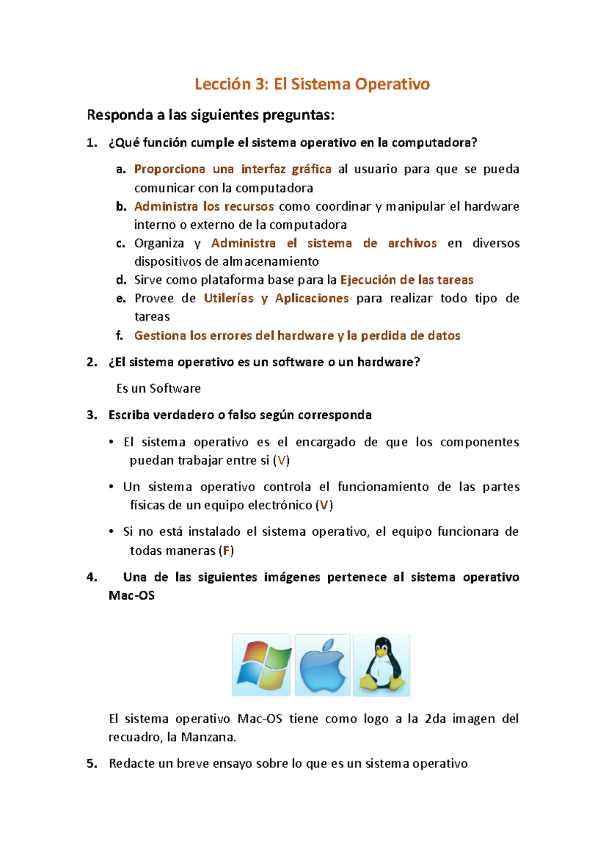 Lección 3 y 4 - Actividad 3 y 4 de la asignatura de Computación ...