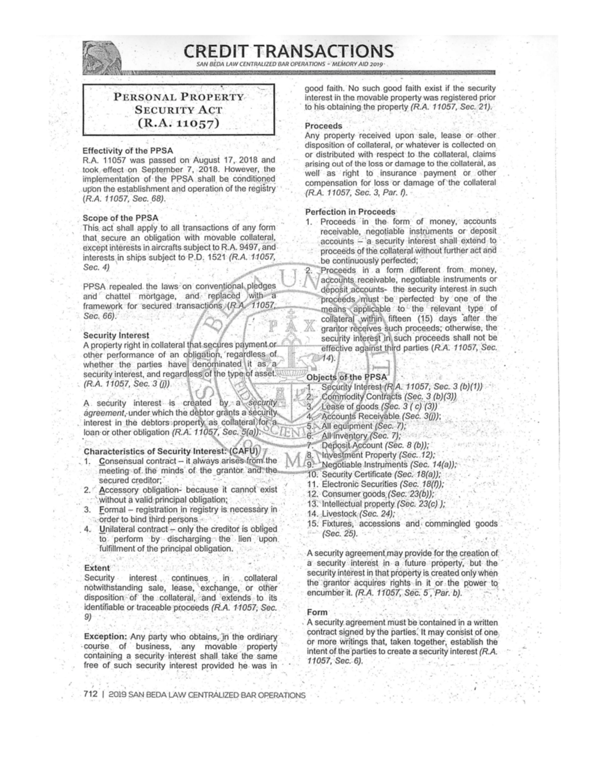 PPSA- Memaid - personal property and security act - . \ P oce ...