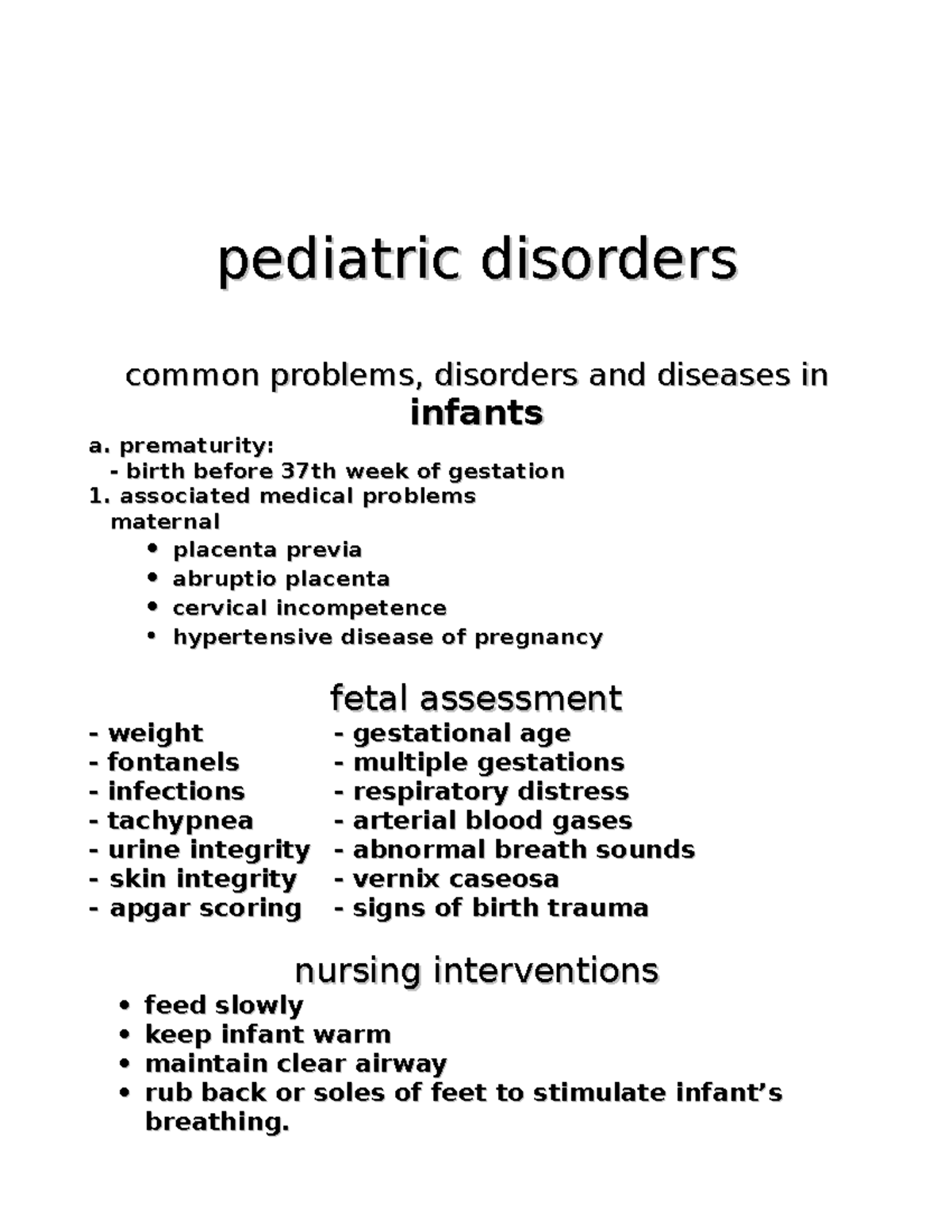 Pedia-Disorder-review - pediatric disorders pediatric disorders common ...