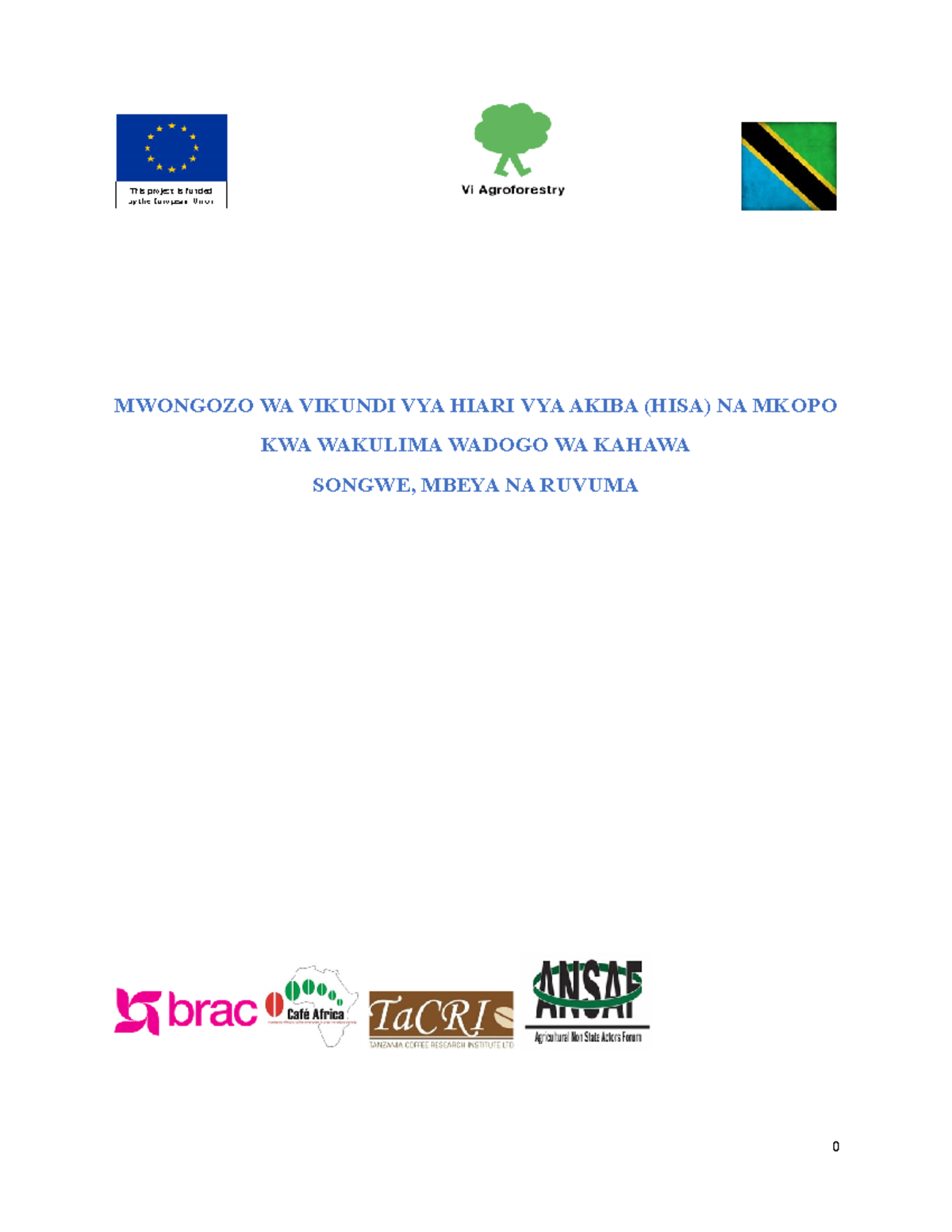 VSLA manual - MWONGOZO WA VIKUNDI VYA HIARI VYA AKIBA (HISA) NA MKOPO ...