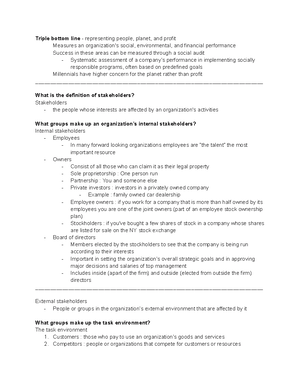 MGT 3370 Chapter 5 Notes - Define planning, strategy, strategic ...