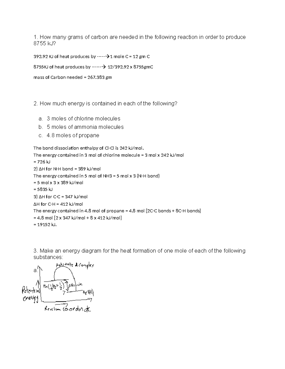 Lesson 12 activity 1a - grade 12 university chemistry assignment - 1 ...