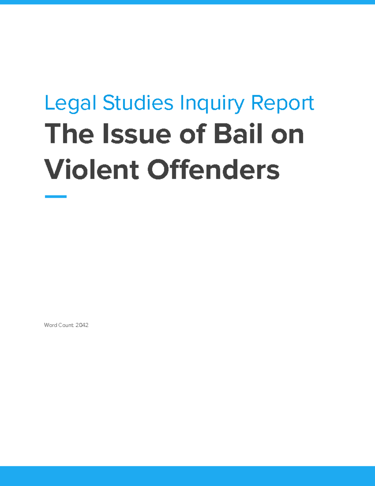 The Issue of Bail on Violent Offenders, Qld - Legal Studies Inquiry ...