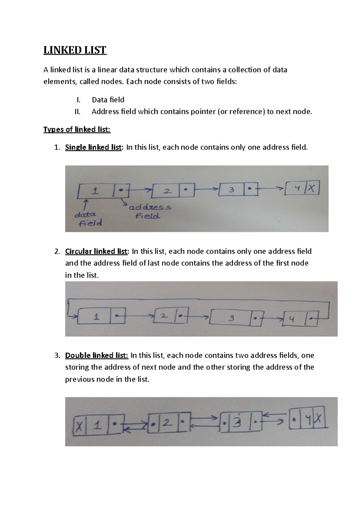 Link List - Single Link List - LINKED LIST A linked list is a linear ...