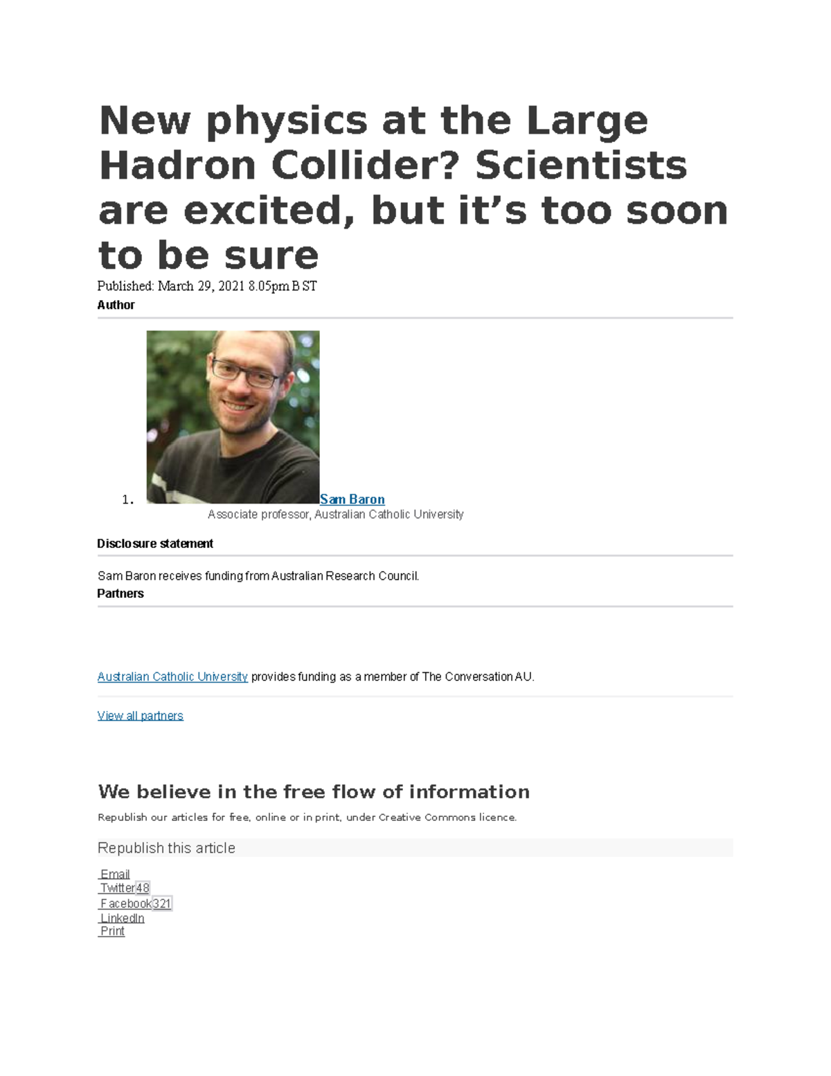 New physics at the Large Hadron Collider - New physics at the Large ...