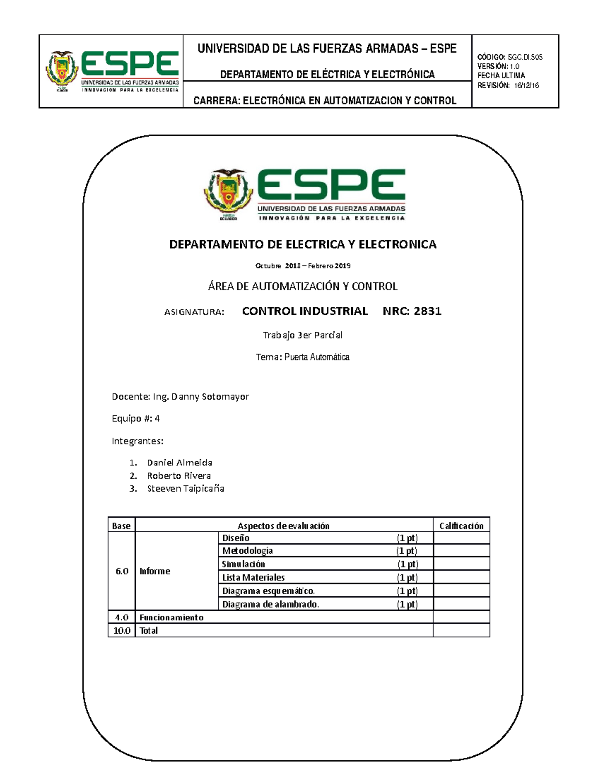 Trabajo Final 3P CI NRC Equipo 4 - DEPARTAMENTO DE ELÉCTRICA Y ...