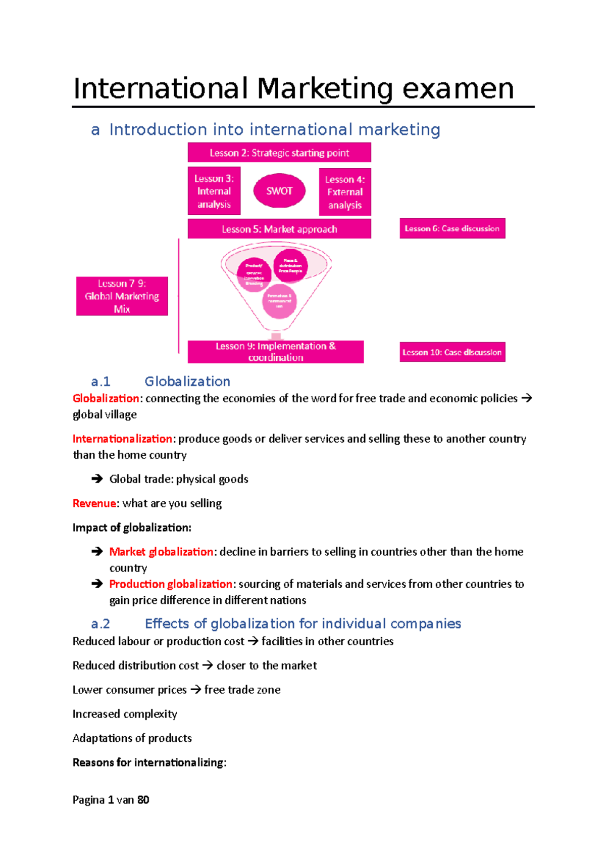 Samenvatting international marketing - International Marketing examen a Introduction into - Studocu