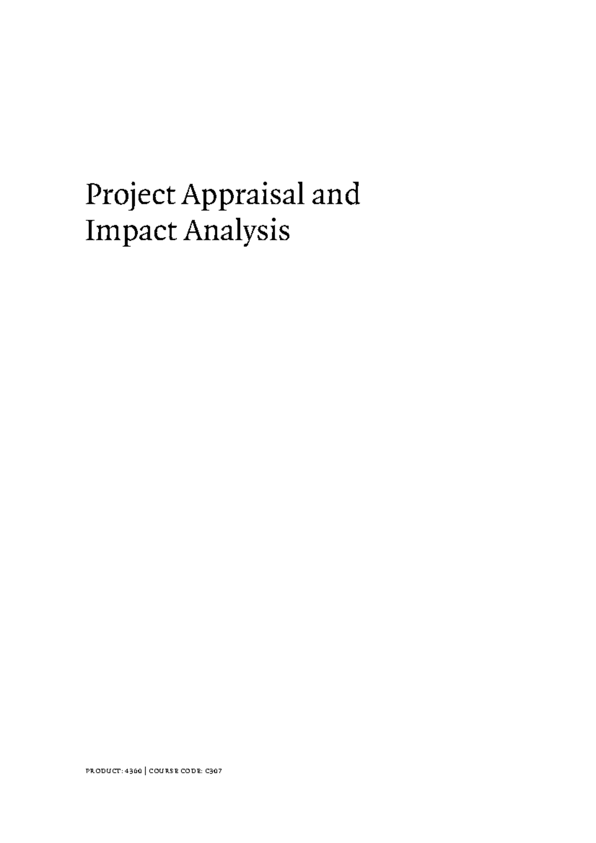 Project Appraisal and Evaluation Template - Project Appraisal and ...