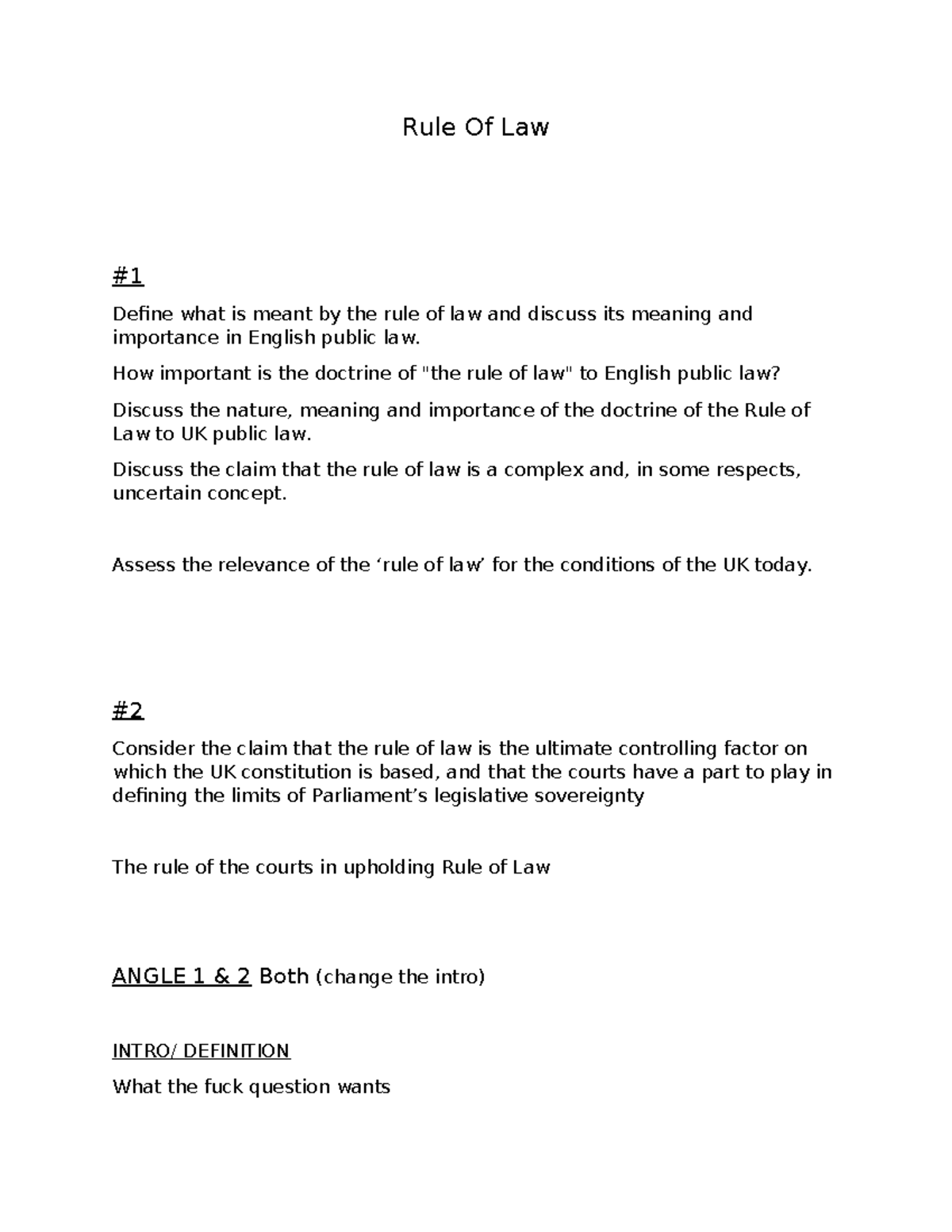 Rule Of Law structure - Rule Of Law Define what is meant by the rule of ...