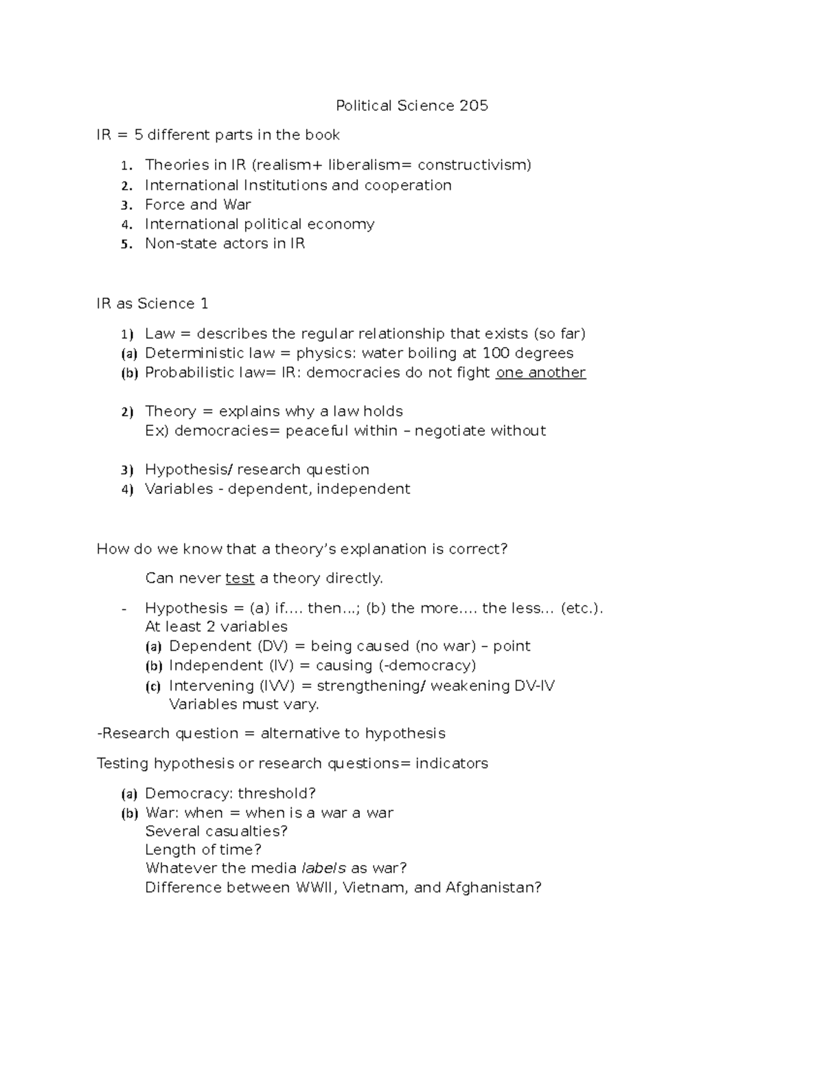 Political Science 205 - Final test for this summer course - Political ...