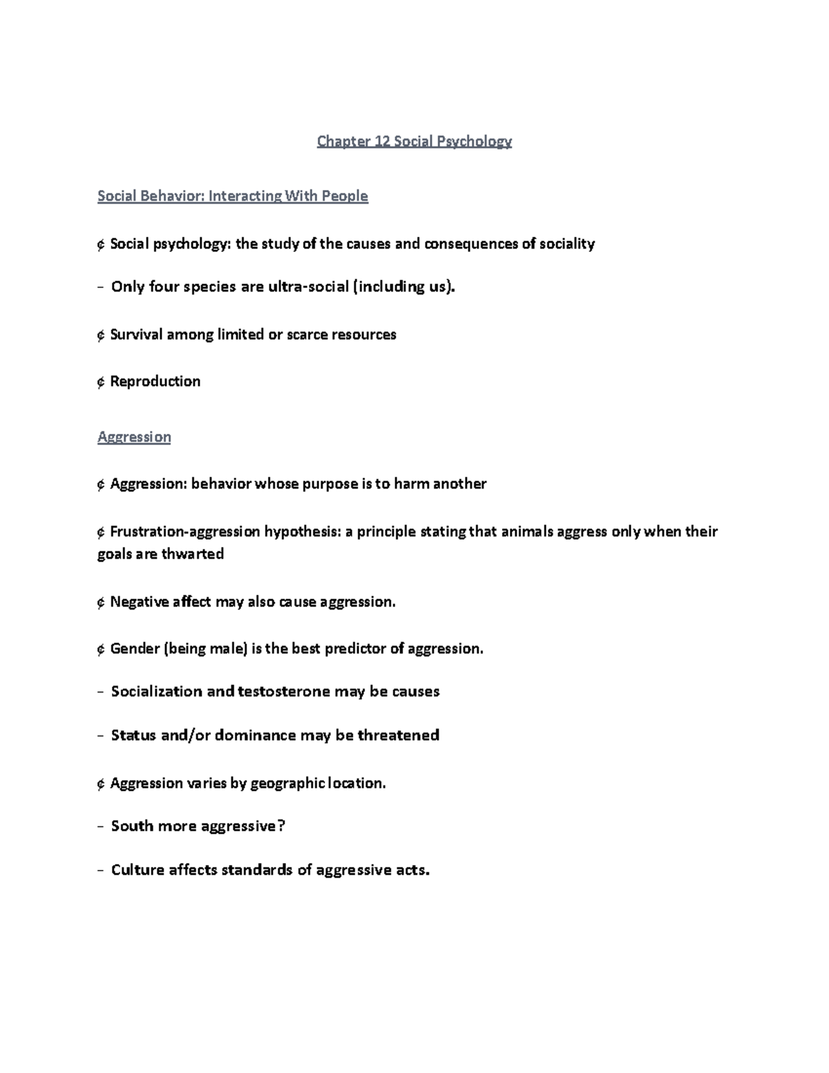 Chapter 12 Social Psychology: Interacting With People - Studocu