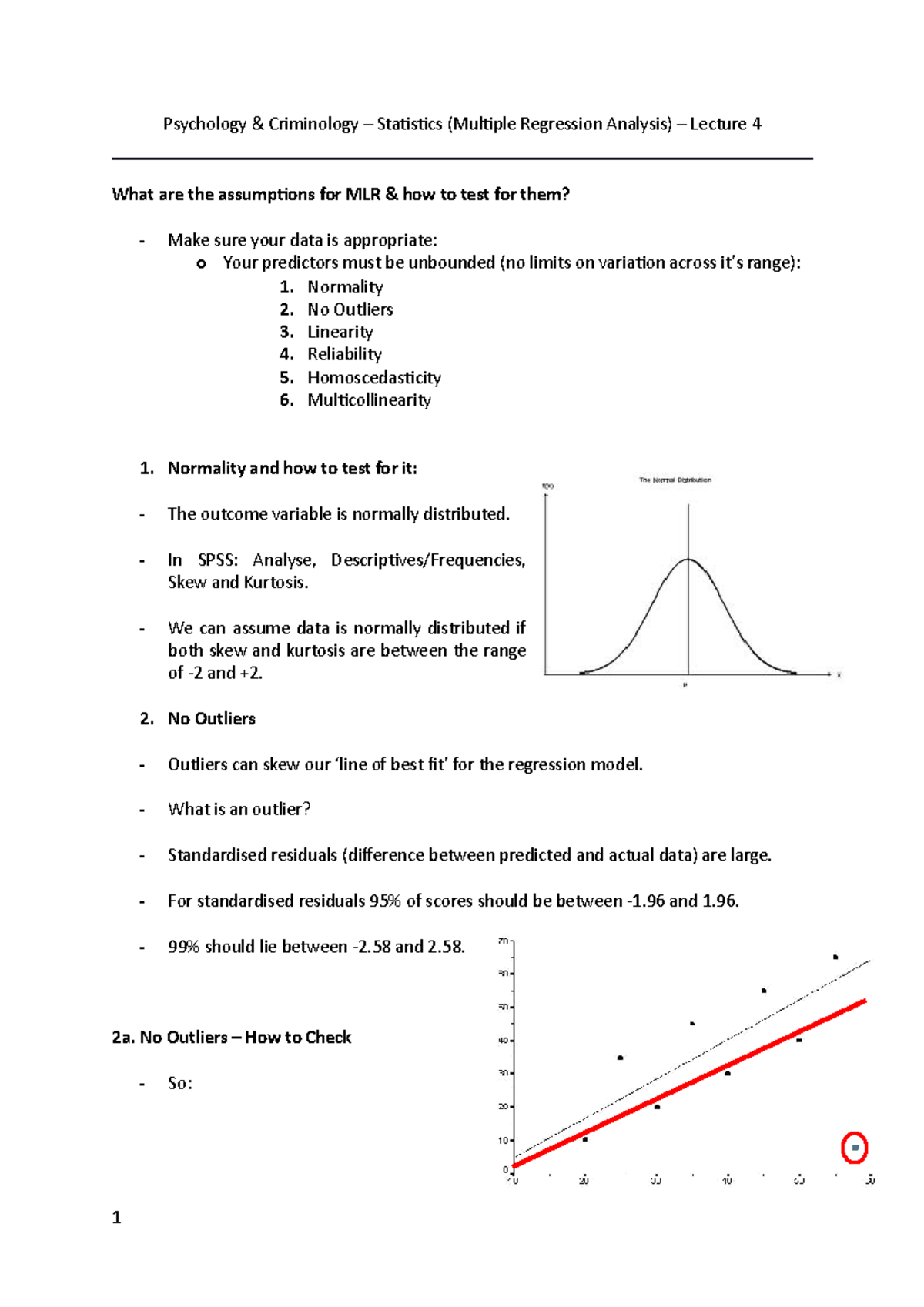 Lecture 4 Multiple Regression Analysis Psychology Criminology