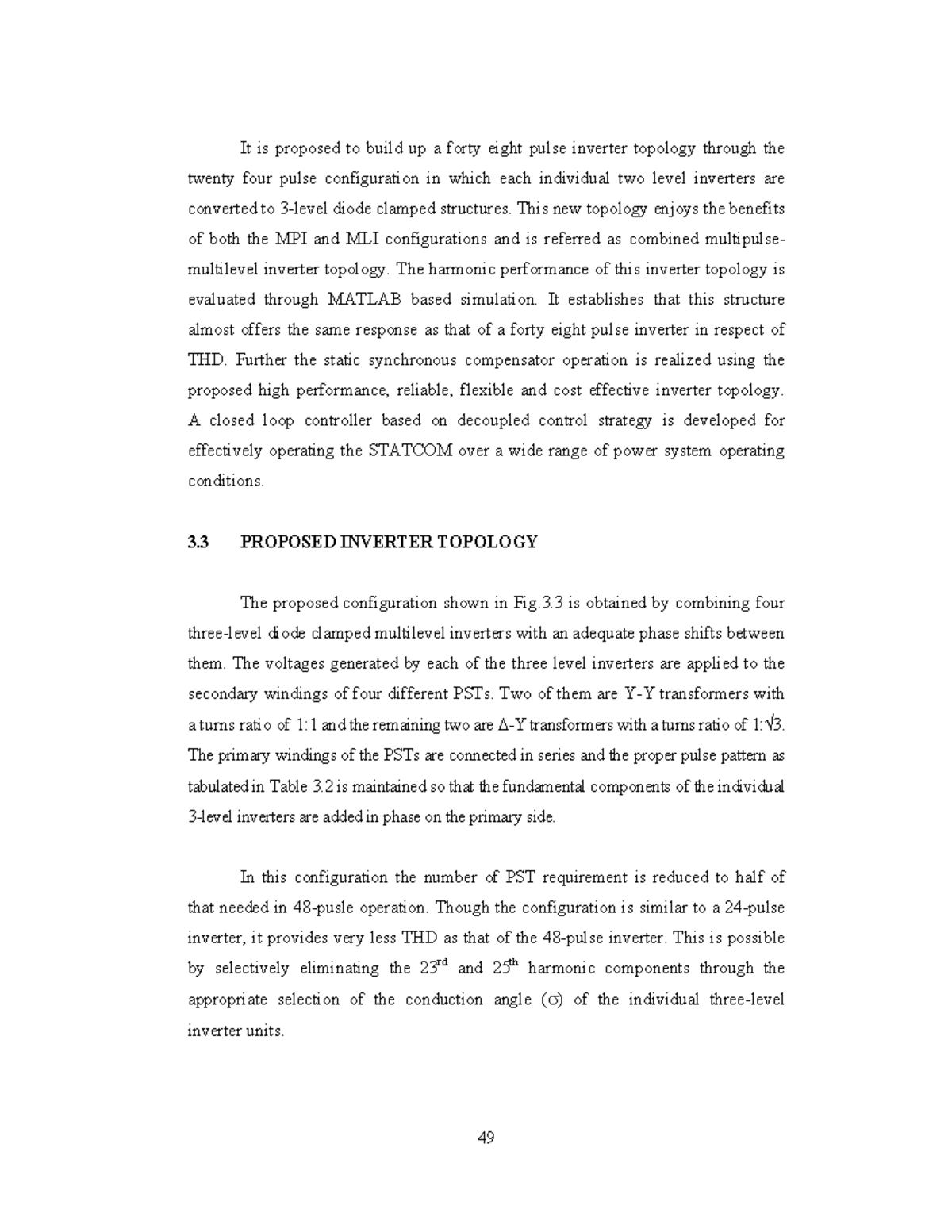 Voltage Source Inverter 13 It Is Proposed To Build Up A Forty Eight Pulse Inverter Topology