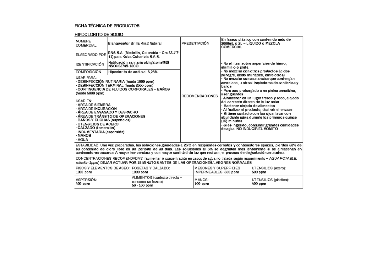 Ficha-tecnica-blanqueador-brilla-king-pdf compress - FICHA TÉCNICA DE ...