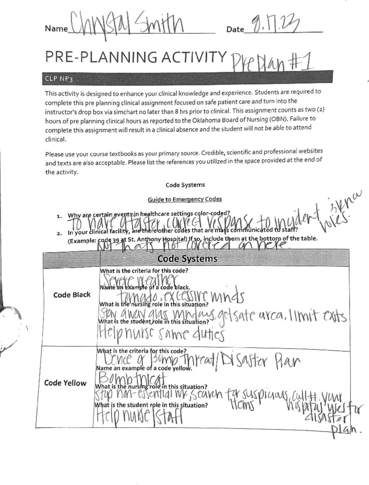 Pre plan number 1 - clinical - NUR 2535 - Studocu