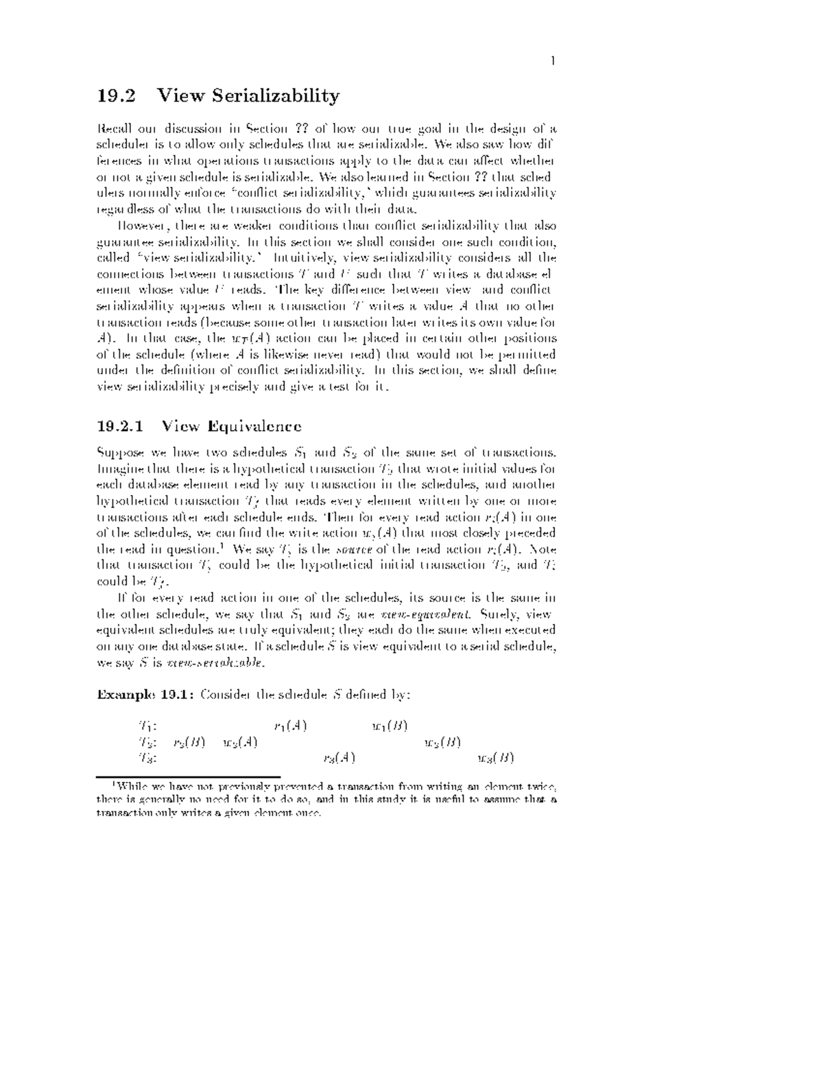 View Serializability - sdfsdfsdfsdf - 1 19 View Serializabili ty Recall ...