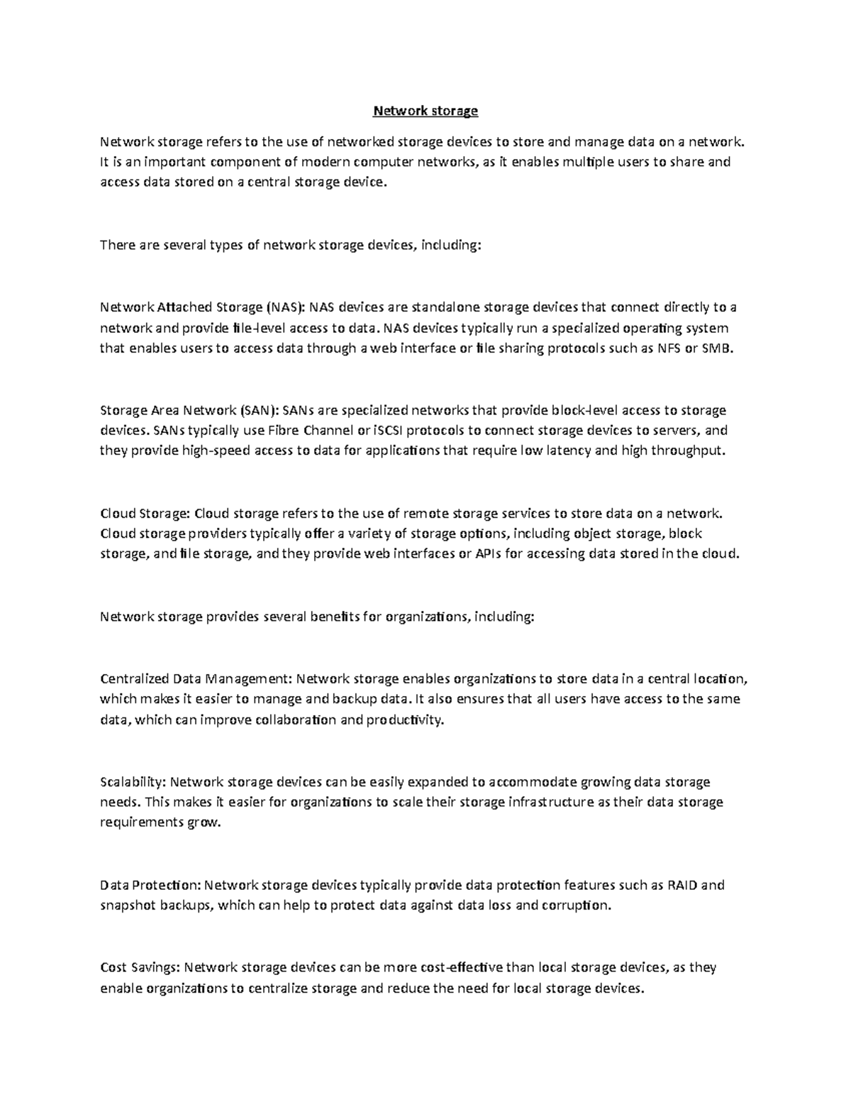 Network Storage There Are Several Types Of Network Storage Devices