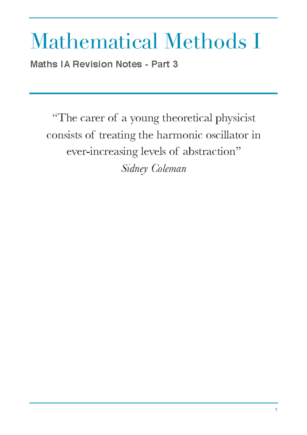 Natural Sciences - Mathematics - Mathematical Methods I - Part 3 ...