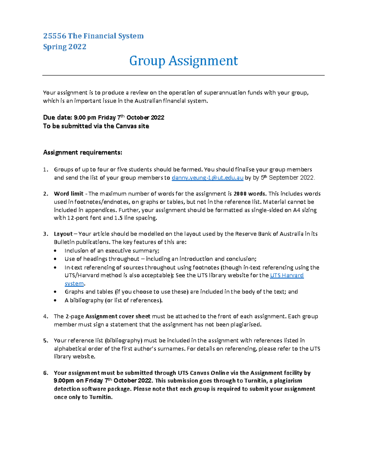 25556 TFS Group Assignment Spring 2022-1 - 25556 The Financial System ...