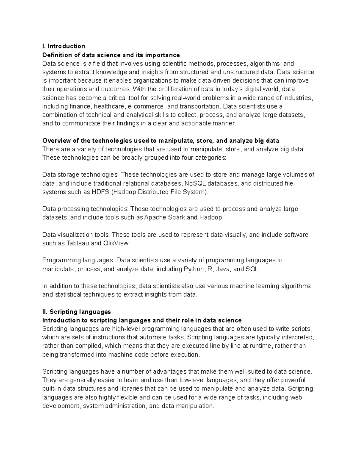 Csc 124 Introduction To Data Science Programming Notes I Introduction Definition Of Data