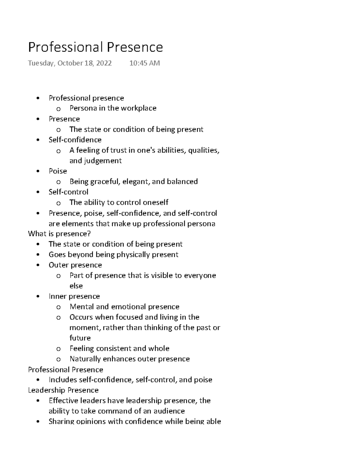 Professional Presence - Professional presence ï Persona in the ...