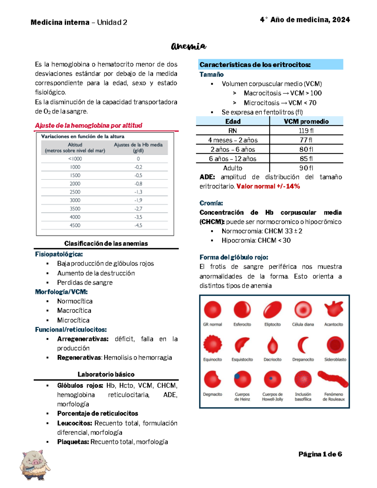Anemia - Anemia Es la hemoglobina o hematocrito menor de dos ...