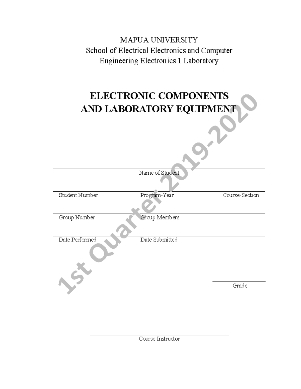 Activity-1 - Activity-1 - MAPUA UNIVERSITY School of Electrical ...