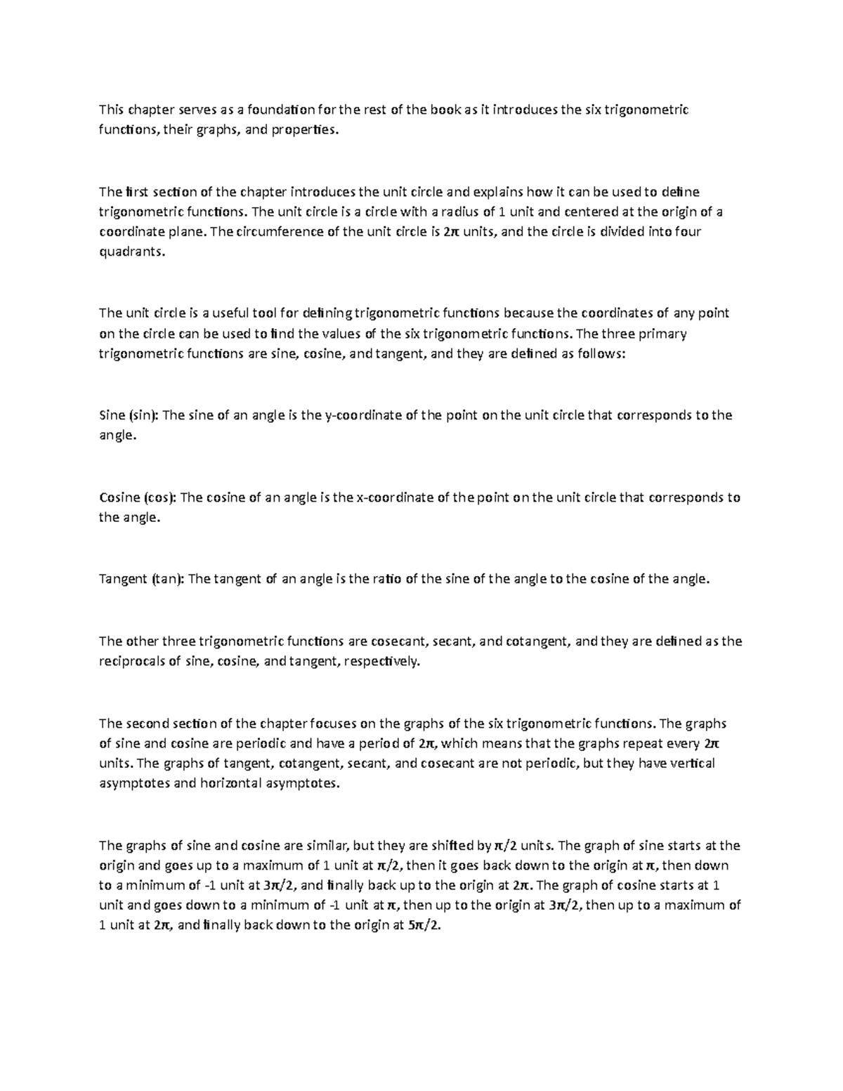 Chapter 2 Trignometry Part A notes - This chapter serves as a ...