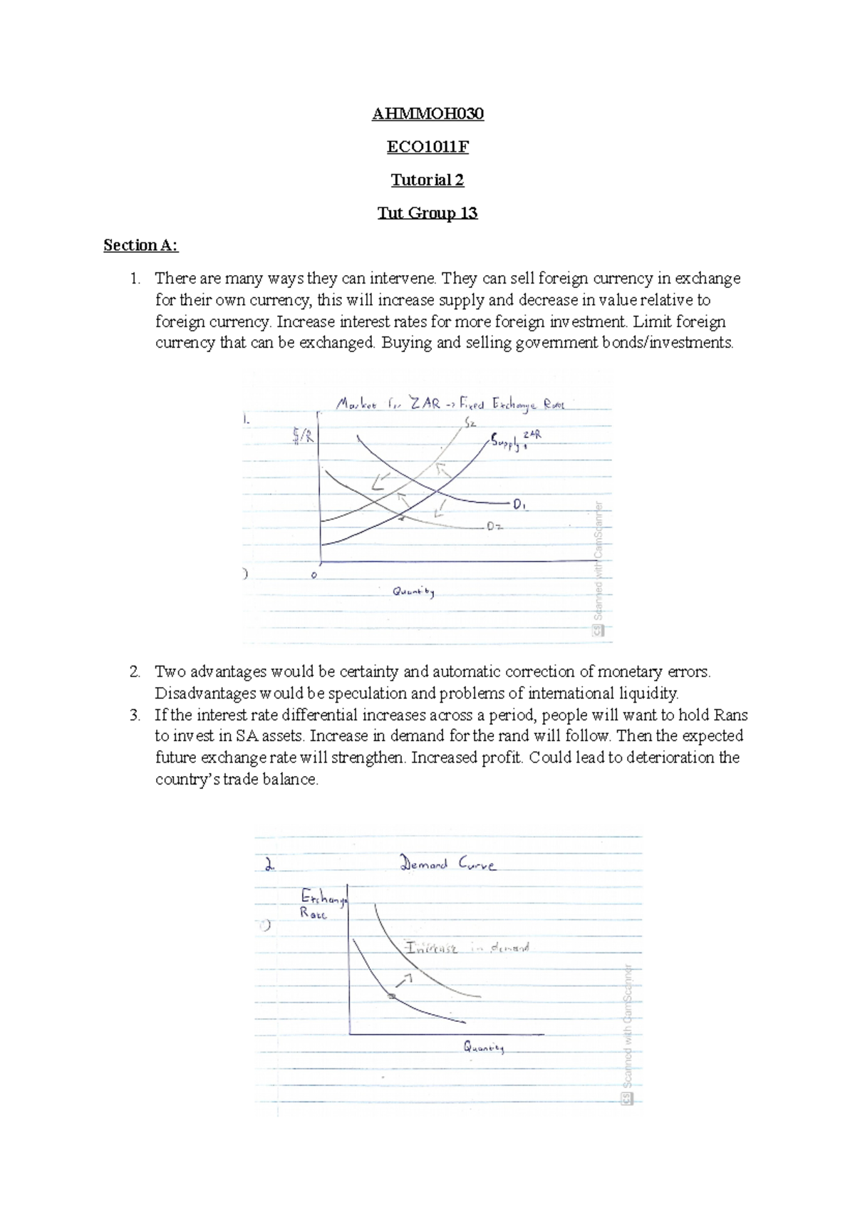 Tut 2 - Tutorial work 2023 - AHMMOH ECO1011F Tutorial 2 Tut Group 13 ...