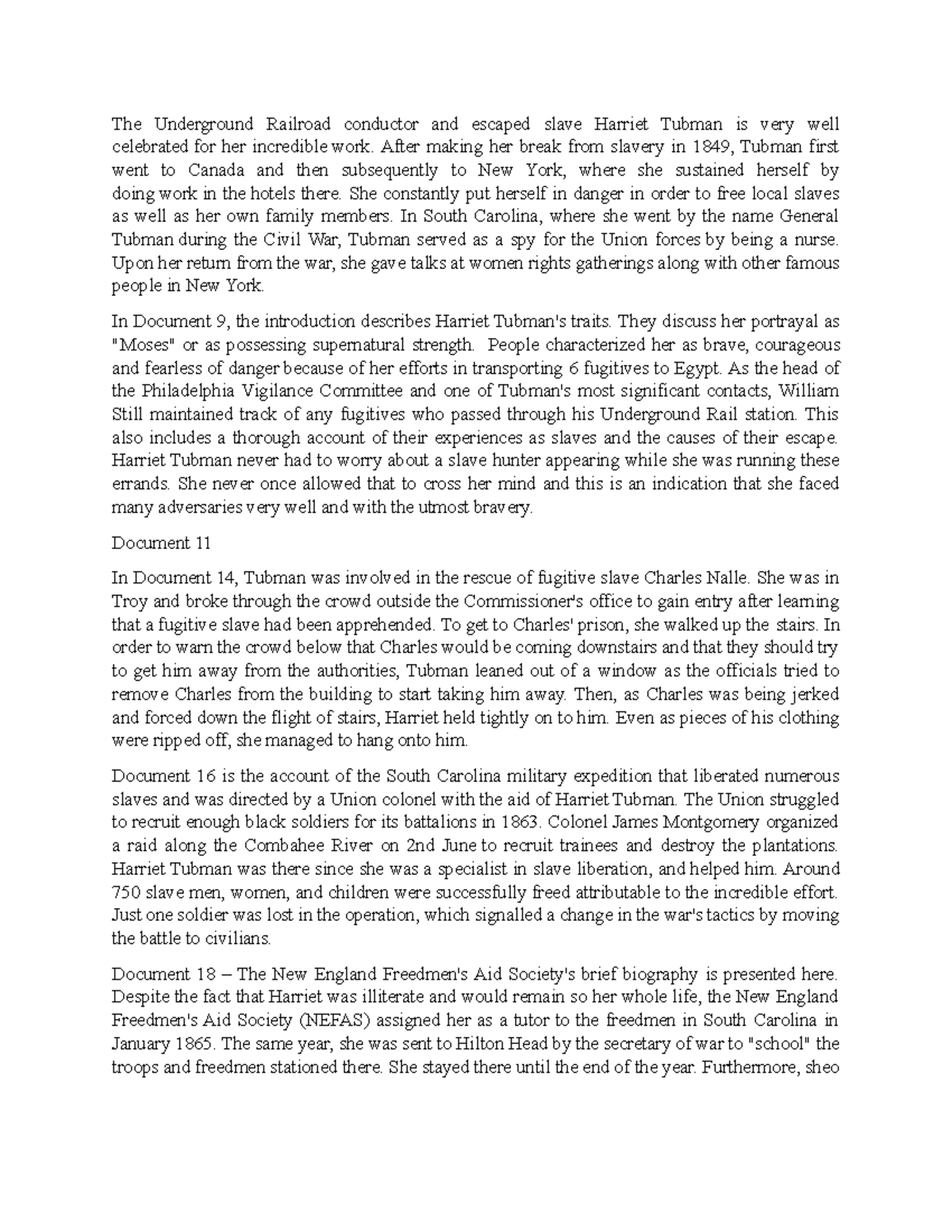 Harriet Tubman's Documents - The Underground Railroad conductor and ...