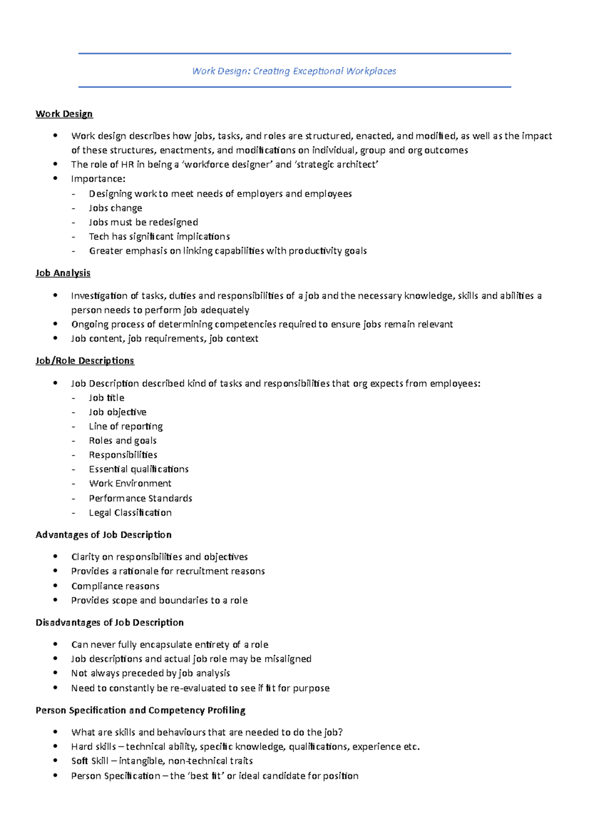 Module 3 Work Design - Work Design: Creating Exceptional Workplaces ...