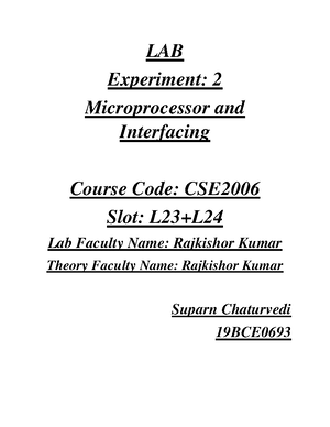8086 Lab programs - 8086 Lab Programs AAM mov ah,00h mov al,09h mov bl ...