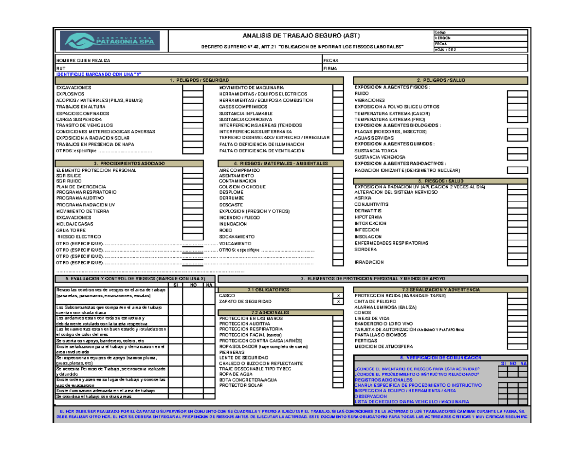 Formato AST - AST DE ALGO - IDENTIFIQUE MARCANDO CON UNA "X ...