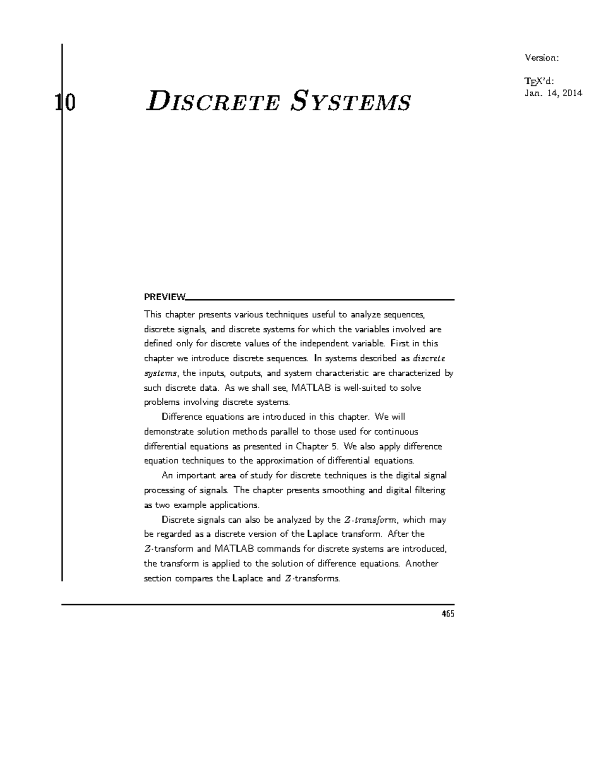 Discrete system - Version: TEX’d: Jan. 14, 2014 10 DISCRETE SYSTEMS ...