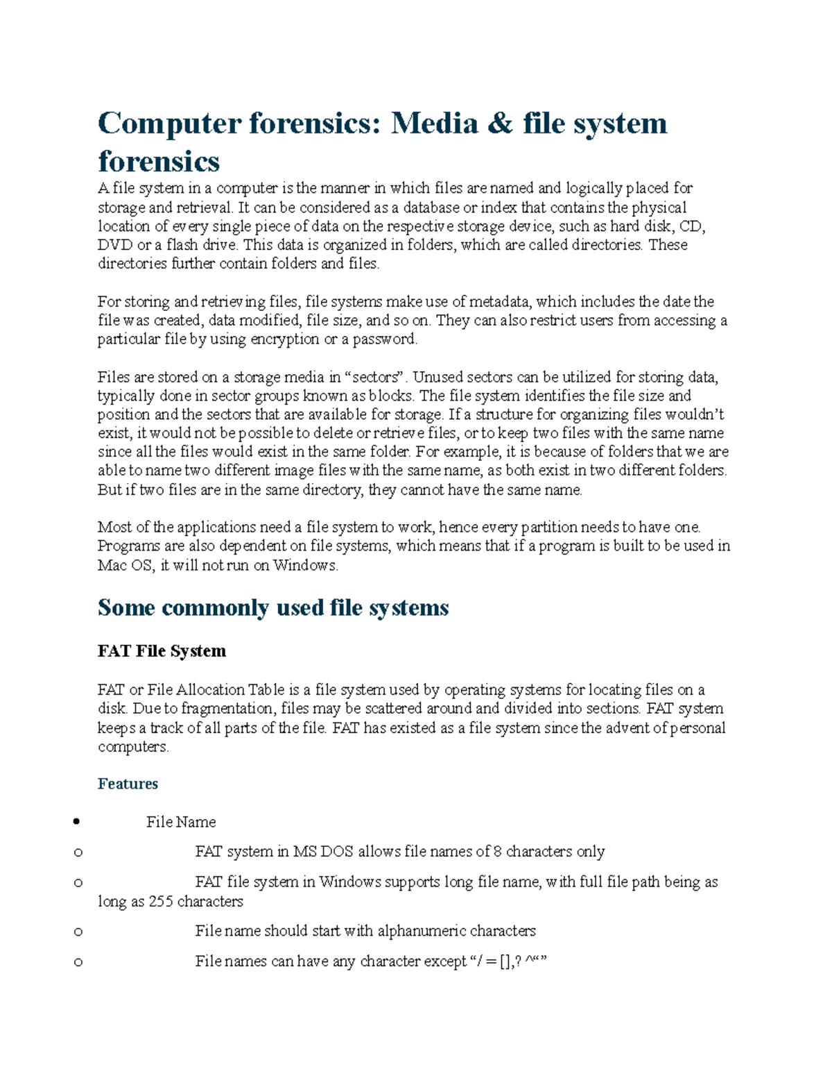 Computer forensics-details - Computer forensics: Media & file system ...
