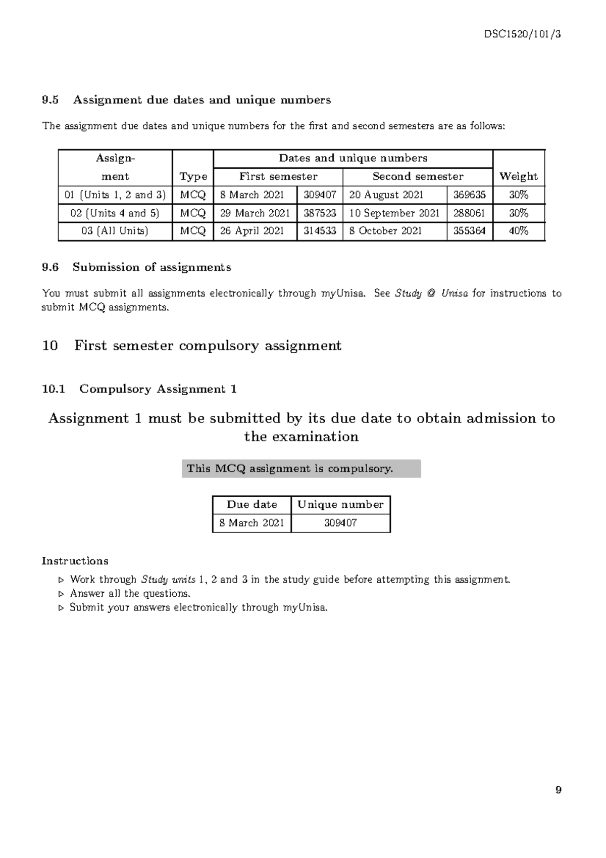 Assignments - DSC1520 - Unisa - Studocu